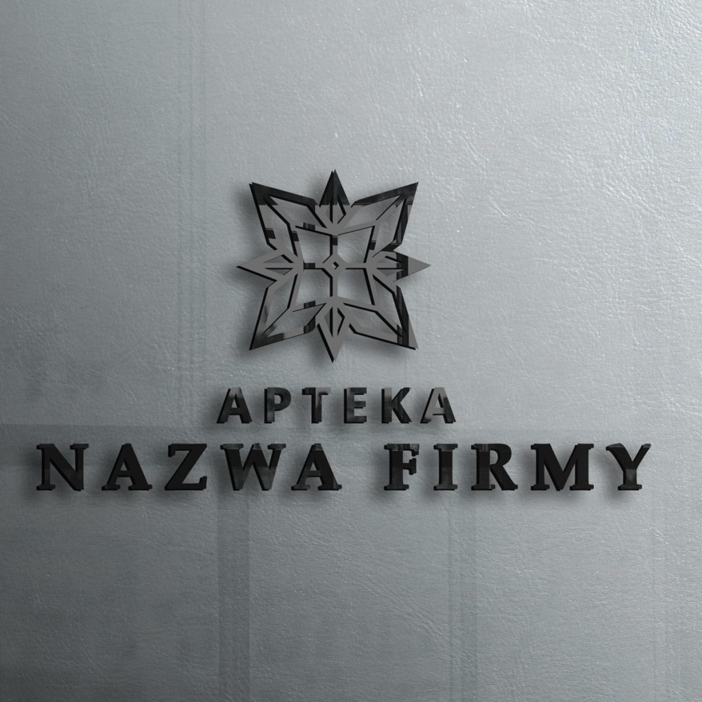 Logo do apteki z geometrycznym ornamentem